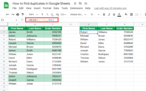 How to find duplicates in Google Sheets | bpwebs.com