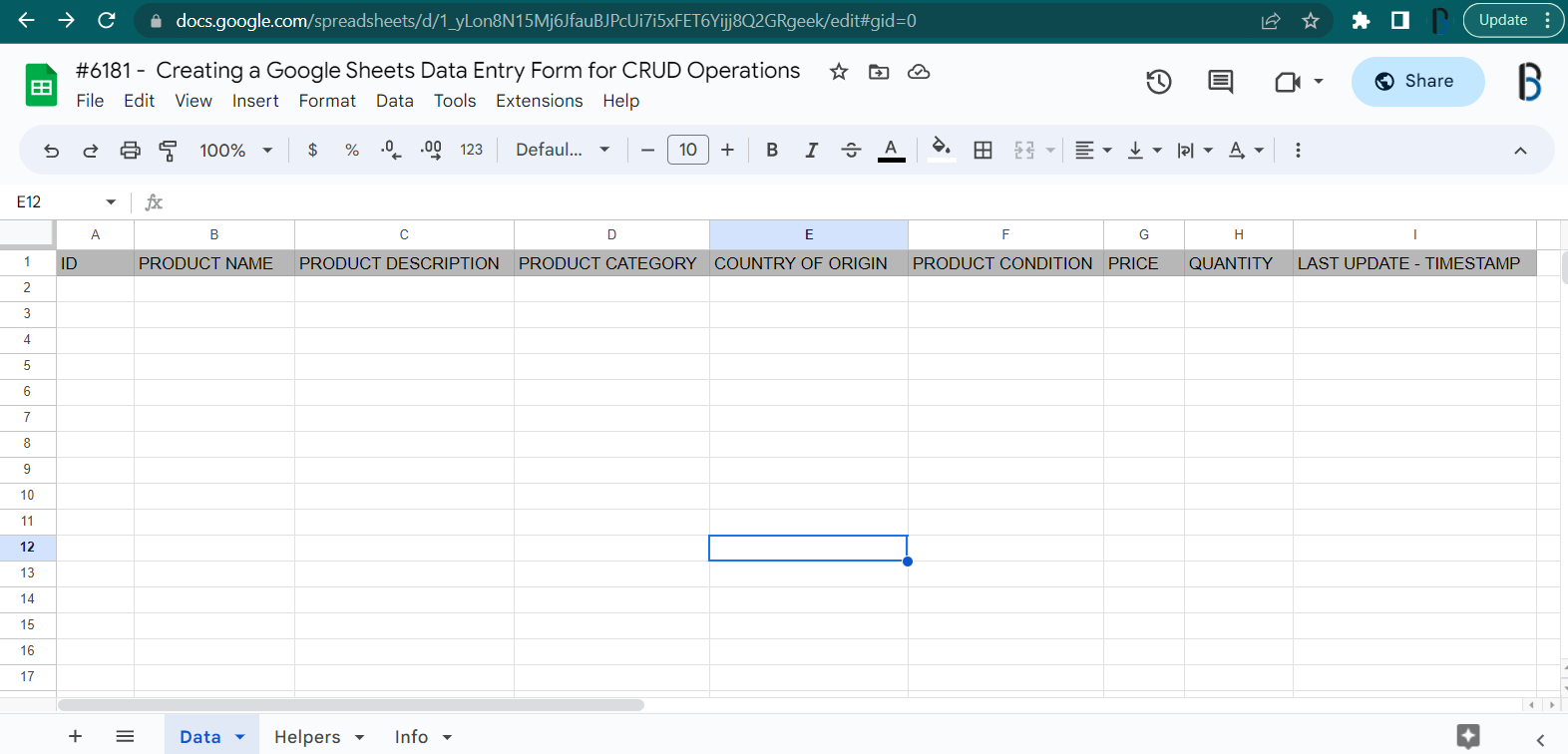 How to Create an Online Data Entry Form that can Perform CRUD Operations on Google Sheets ...