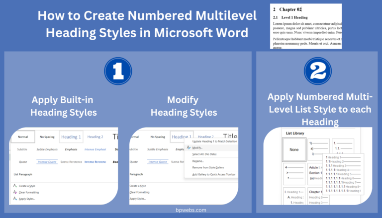 How to Create Numbered Multilevel Heading Styles in Microsoft Word ...