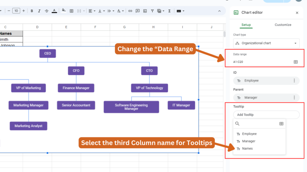 Creating Organizational Charts with Google Sheets | bpwebs.com