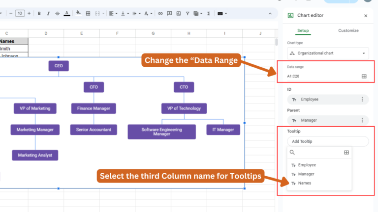 Creating Organizational Charts with Google Sheets | bpwebs.com