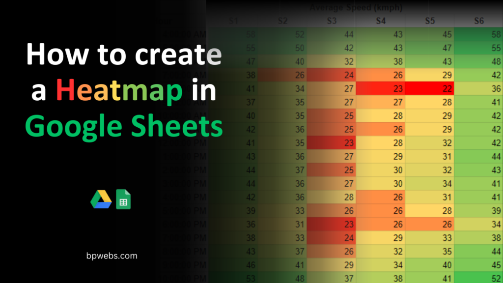 How to create a Heatmap in Google Sheets | bpwebs.com