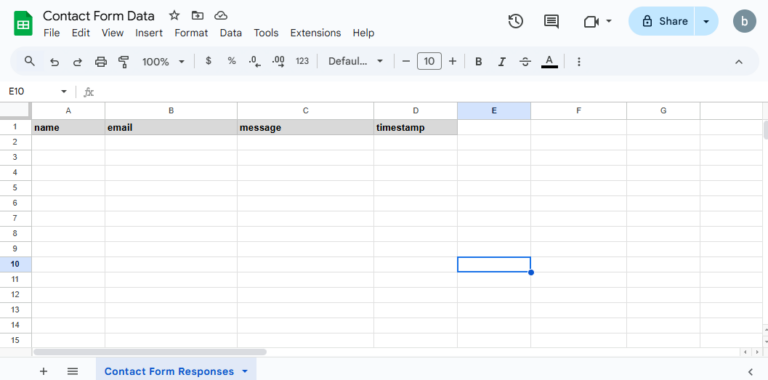 How to Save Websites' Contact Form Data to Google Sheets | bpwebs.com