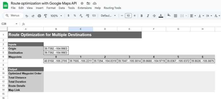 Route Optimization with Google Apps Script and Google Maps | bpwebs.com