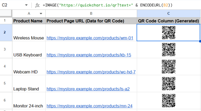 Generate QR Codes in Google Sheets (No Add-ons Needed!) | bpwebs.com