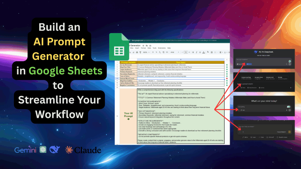 Build an AI Prompt Generator in Google Sheets to Streamline Your Workflow | bpwebs.com