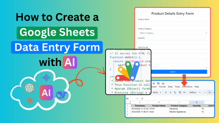 How to Create a Google Sheets Data Entry Form with AI | bpwebs.com